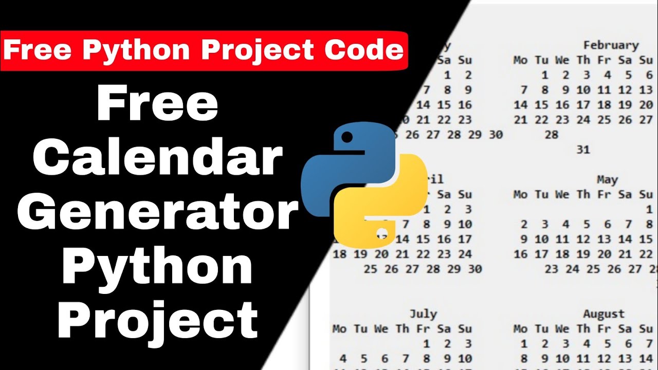 Free Calendar Generator Python Project with source code || Python Tutorial || #ravieditz