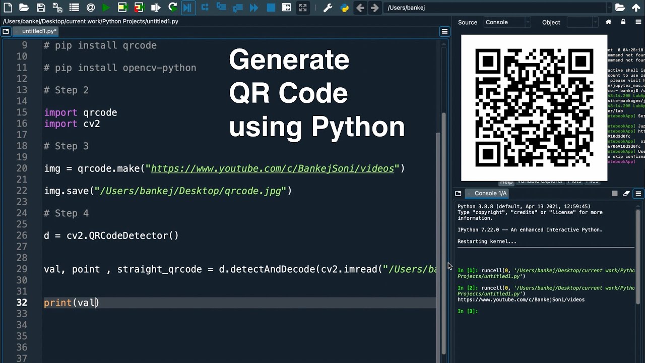 How To Make a QR code Generator and Decoder using Python