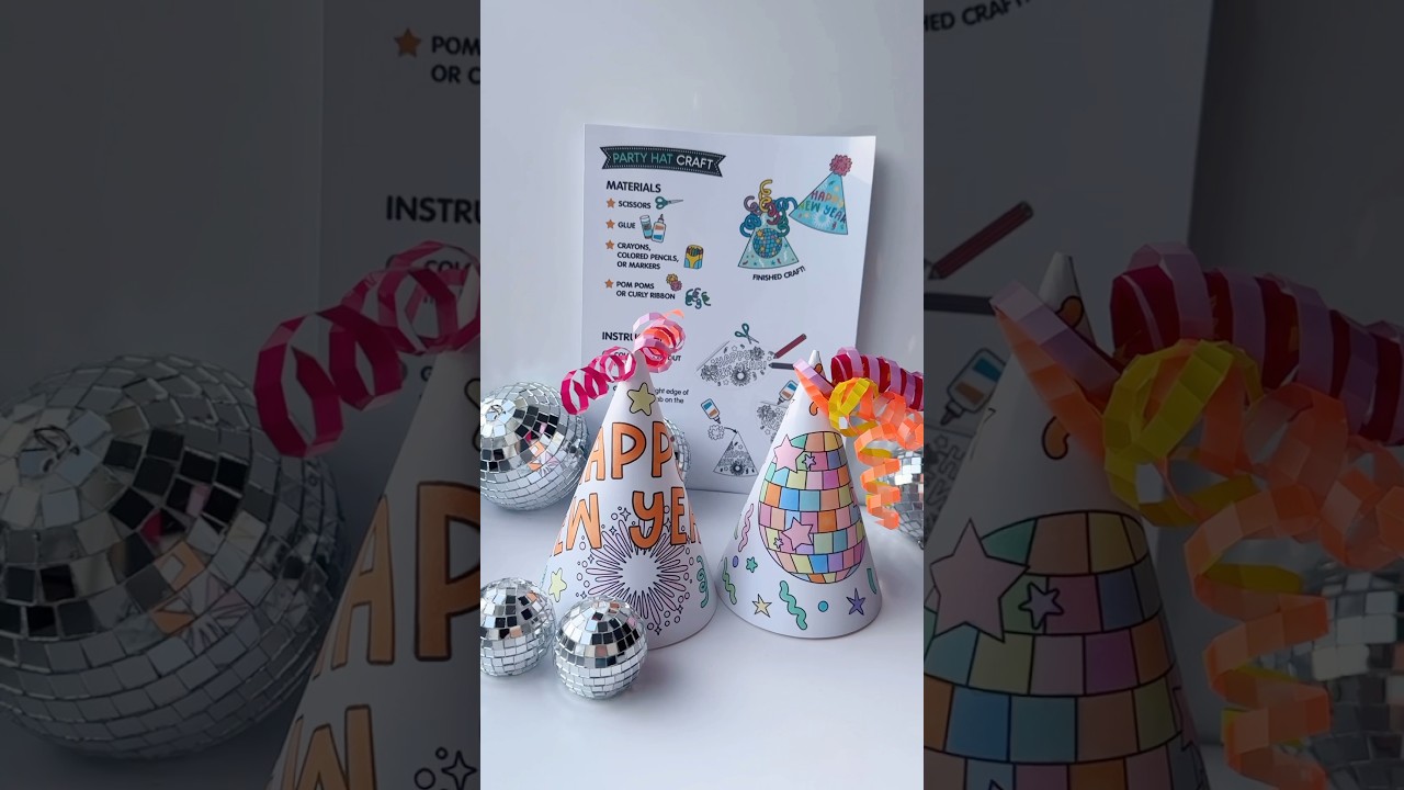 Start the 2025 New Year with a party hat craft with your kids! 🥳