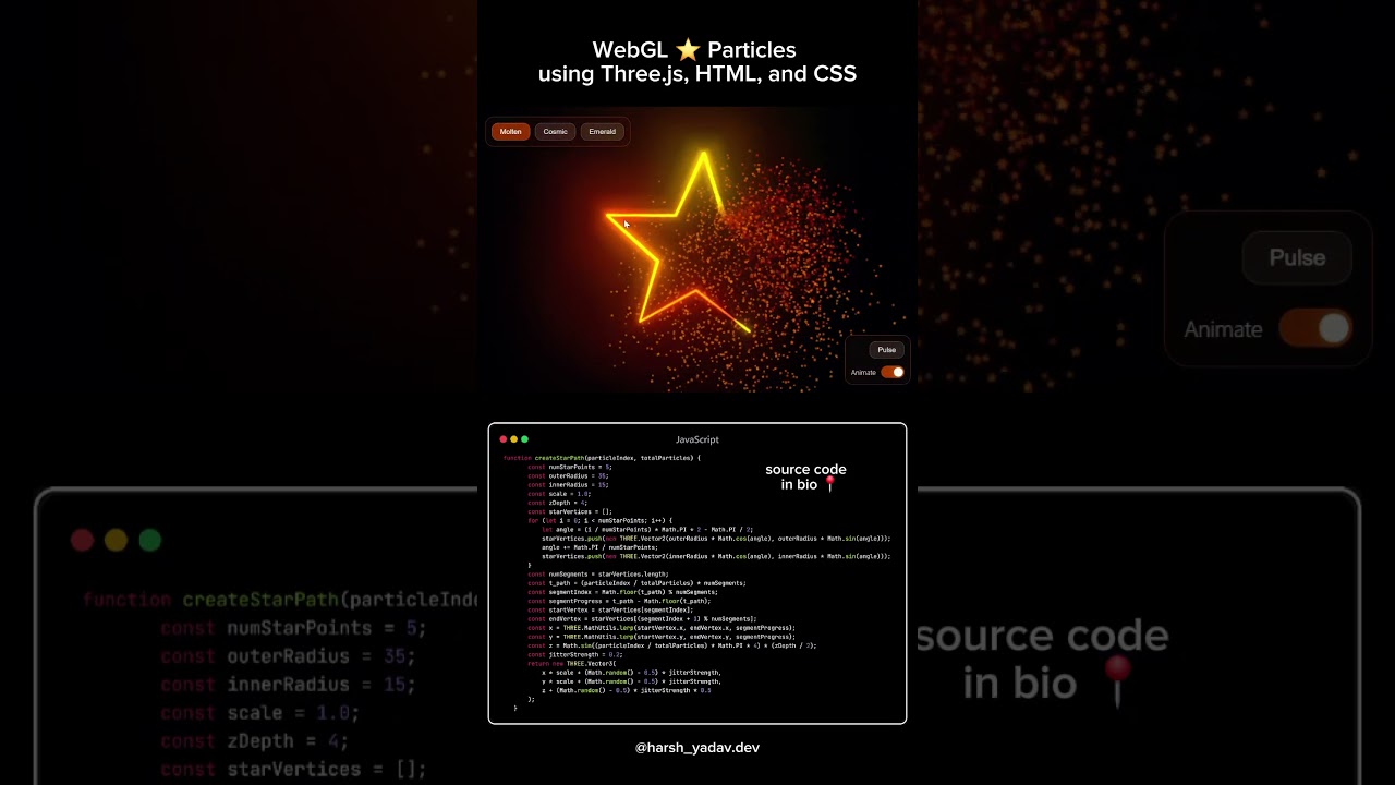 🪐 A 3D Particle Playground with Glowing Themes and Cosmic Vibes. #ThreeJS #WebGL #CreativeCoding