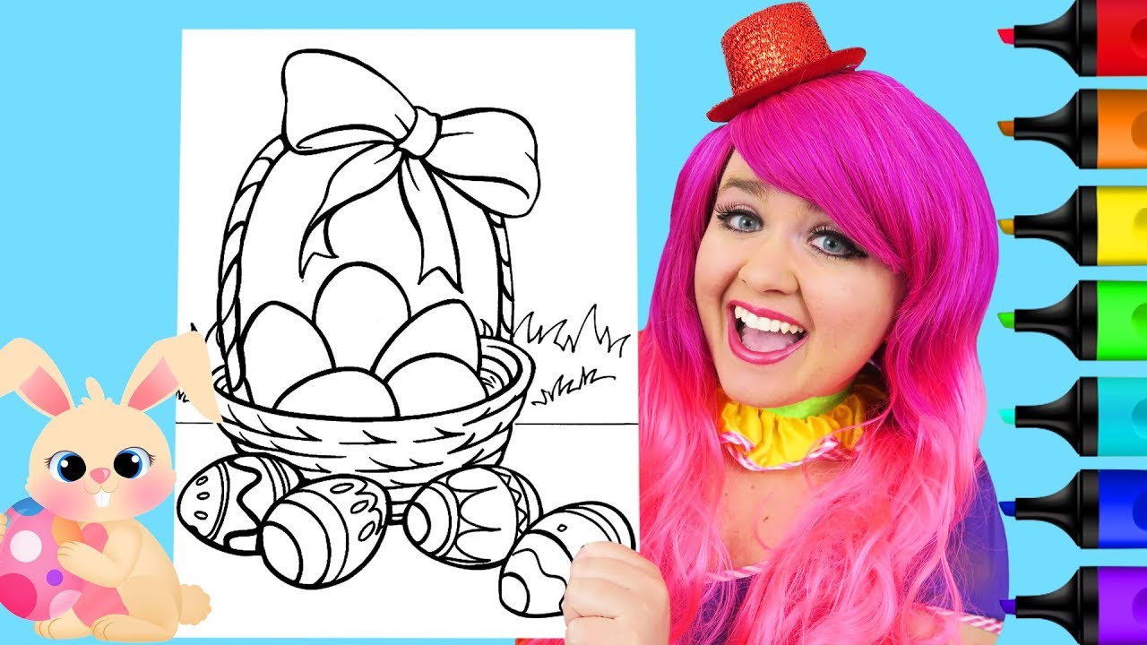 Coloring Easter Eggs Basket Coloring Page Prismacolor Paint Markers | KiMMi THE CLOWN