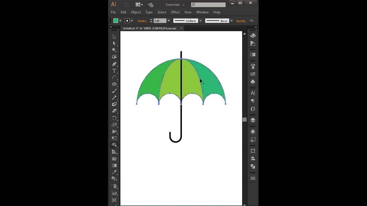 Umbrella Design in illustrator | Vector art in illustrator tutorial #vectorart #vector #vectorgraphi