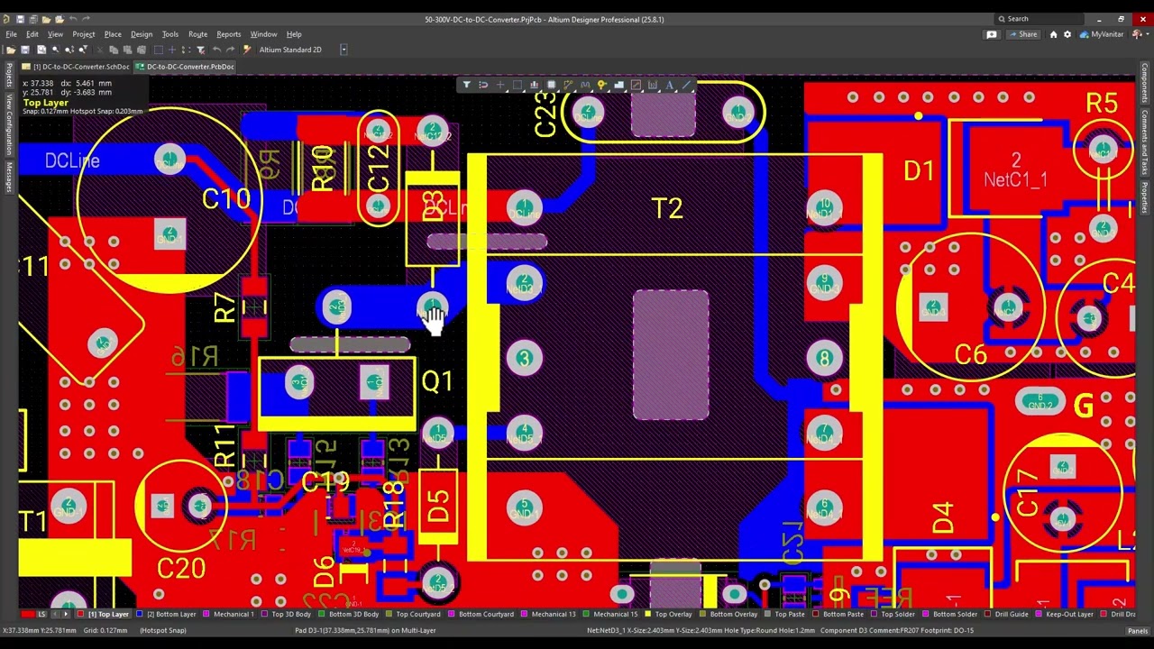 PowerUP Circuit Lab: From Schematic to PCB – Building a 3-Output Flyback Converter