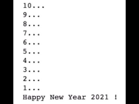 New Year Countdown with Time.sleep in Python