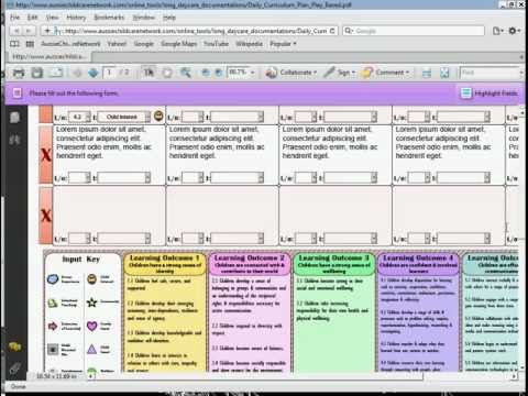 Part 4: EYLF Curriculum Plan: How to complete Curriculum Plan documentation using Online EYLF Tools