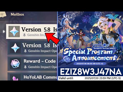 ✅OFFICIAL!! REDEEM CODES for 470 PRIMOGEMS And 5.8 LIVESTREAM DATE – Genshin Impact