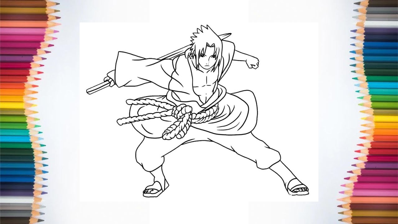 How to Paint Sauke Uchiha Coloring Page | Coloring Pages and Painting for Kids, Toddlers - 4K 60FPS