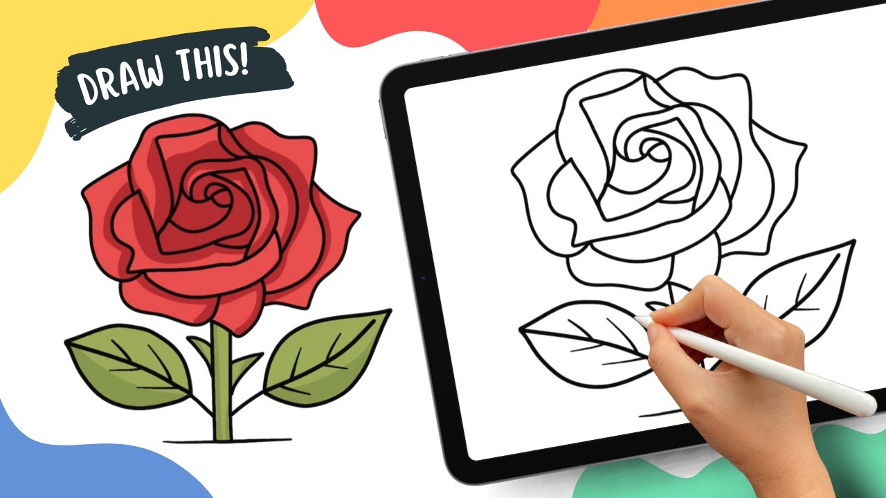 Rose – Easy Cartoon Drawing Tutorial