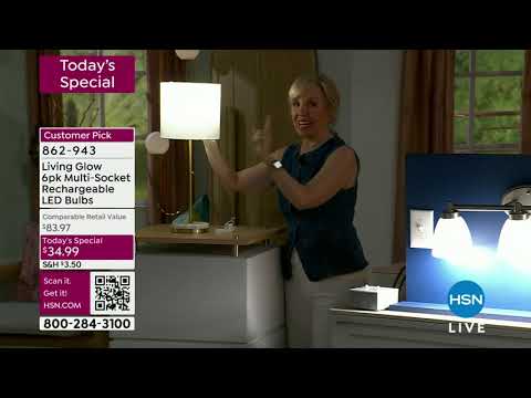 Living Glow 6pack MultiSocket Rechargeable LED Bulbs
