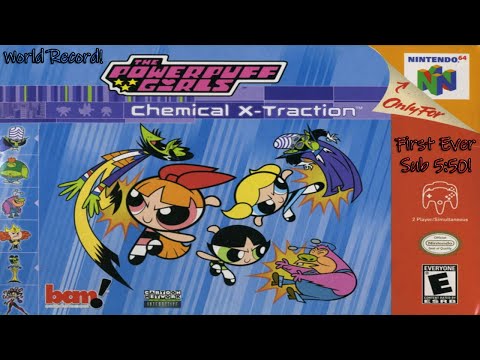[World Record] The Powerpuff Girls: Chemical X-Traction 100% Speedrun N64 (Emulator) 5:46