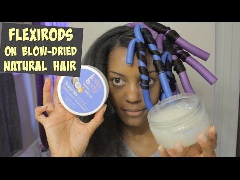 Flexirods on Stretched Natural Hair
