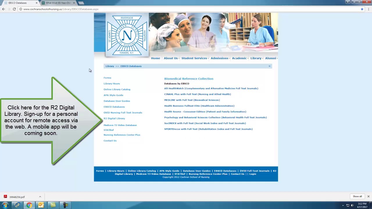Video Guide to St John's Riverside Hospital Database Resources
