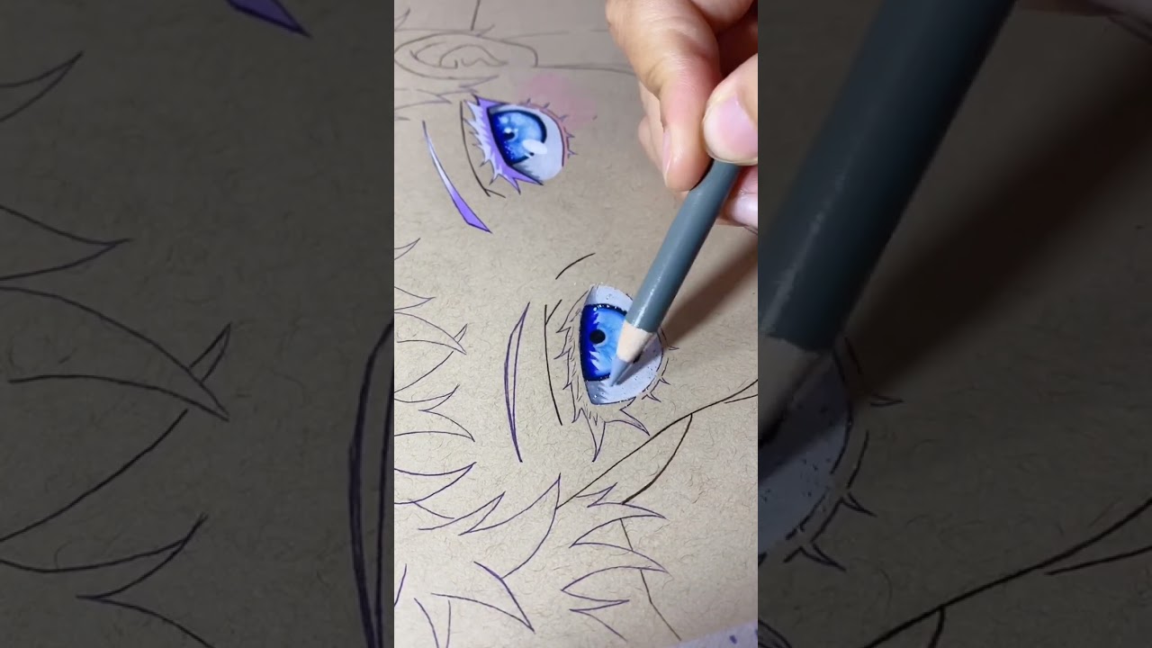 Gojo eyes coloring #gojosatoru #jujutsukaisen #anime #animeboy #drawing #shorts