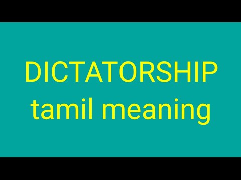 DICTATORSHIP tamil meaning/sasikumar