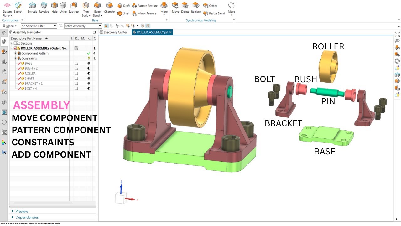 |ROLLER ASSEMBLY DESIGN|NX CAD|