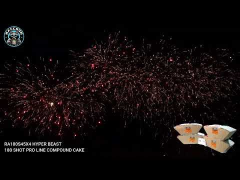Raccoon Fireworks 1.4G Pro Line Compound Cake RA180S45X4 HYPER BEAST