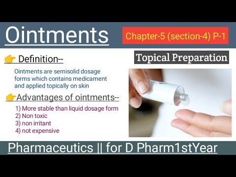 Ointments || Definition || types || Classification || Cha-5 || Pharmaceutics || D Pharm1stYear