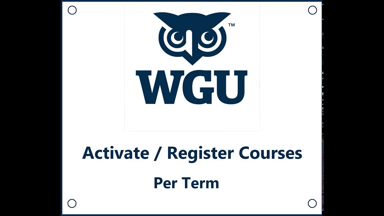 WGU Activate Course(s) and Register