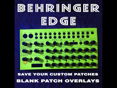 Behringer Edge Blank Patch Overlays - Neon glow under | Reverb