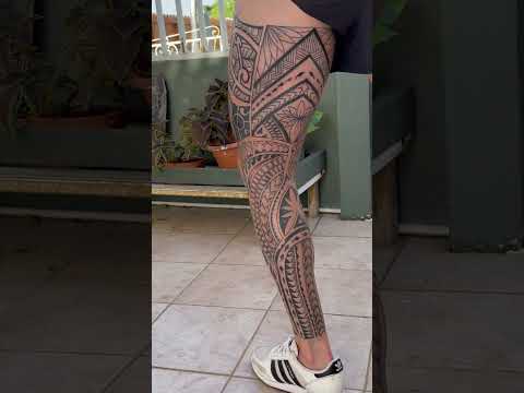 Polynesian tattoo leg sleeve 5 sessions #tattoo #polynesiantattoo #aruba #tatuajes #silviobufalini