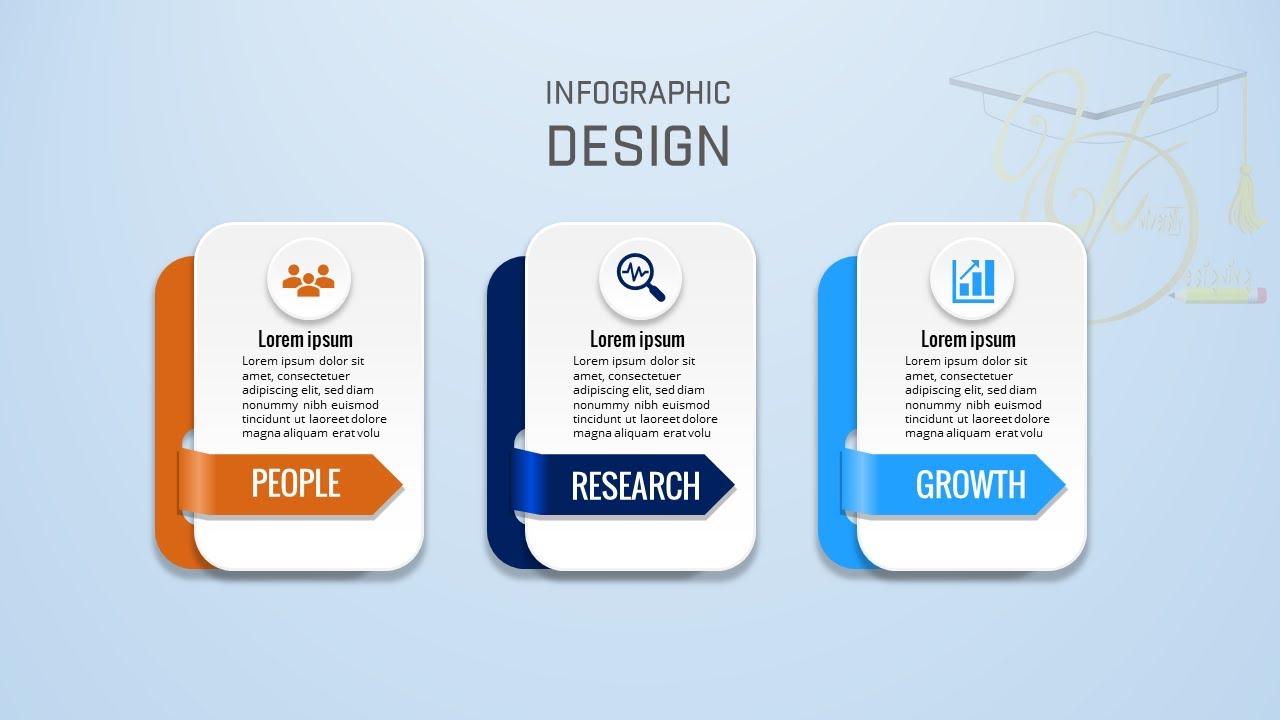 3 steps infographic slide in PowerPoint  tutorial no 70