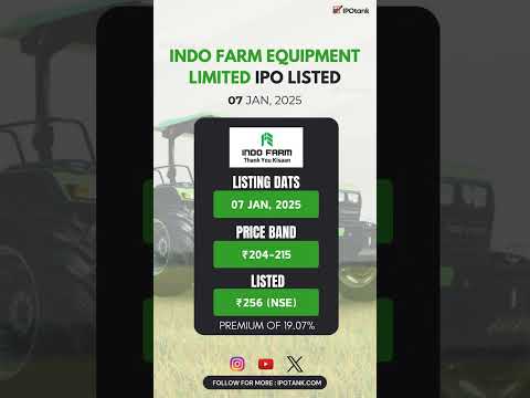 🚜Indo Farm Equipment Limited IPO!! Listed at 19.07% Premium 💸