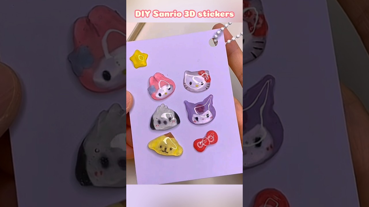 DIY Sanrio 3d stickers !! #sanrio  #stickers  #diysticker