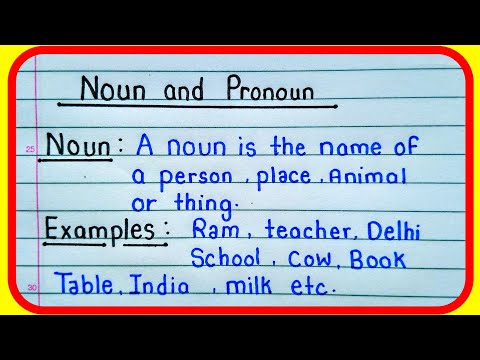 Definition of noun and pronoun in English grammar | noun pronoun | संज्ञा और सर्वनाम की परिभाषा