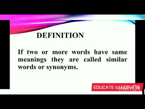Synonyms/Similar Words/What are synonyms or similar words?