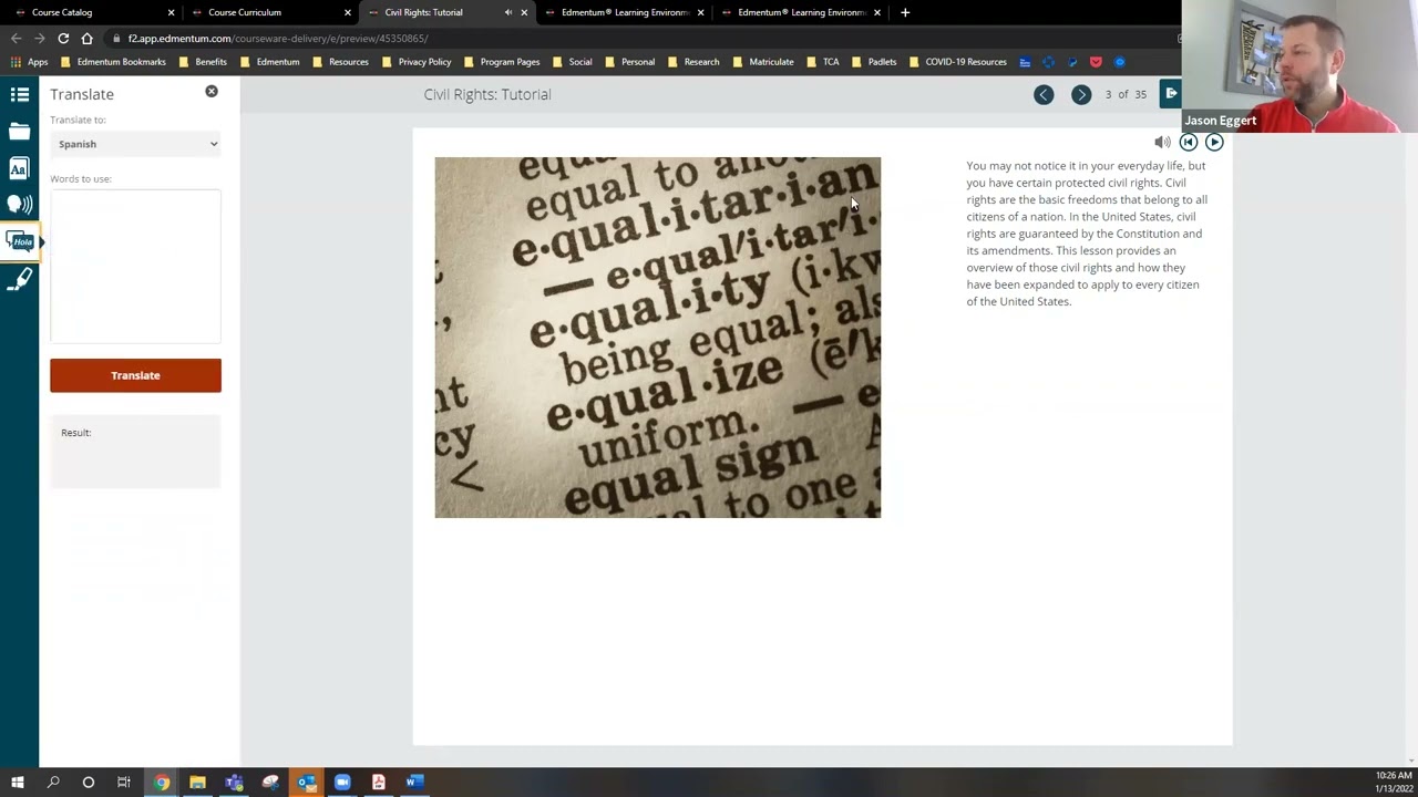 Courseware: Example of a Tutorial