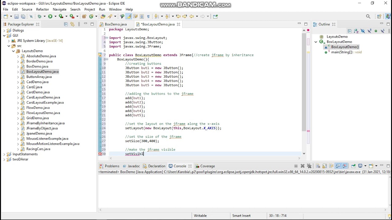 BoxLayout in Java   Part 1