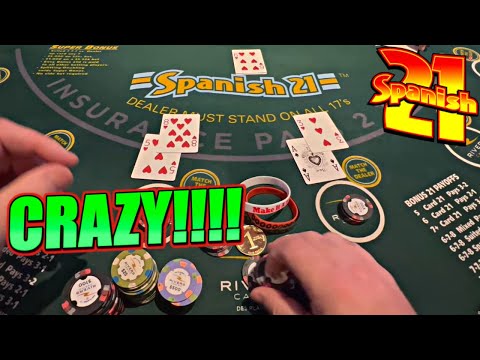 SPANISH 21!!! Amazing DOUBLE Win! $10,000 Buy-IN!