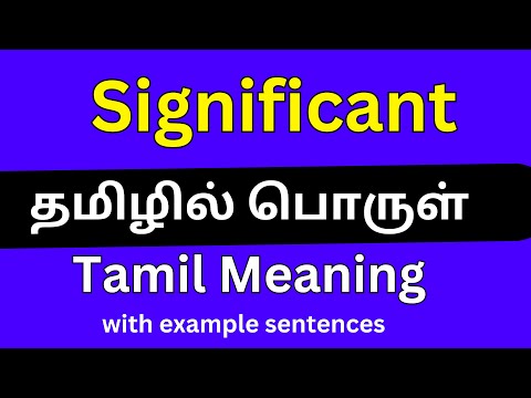 Significant meaning in Tamil/Significant தமிழில் பொருள்