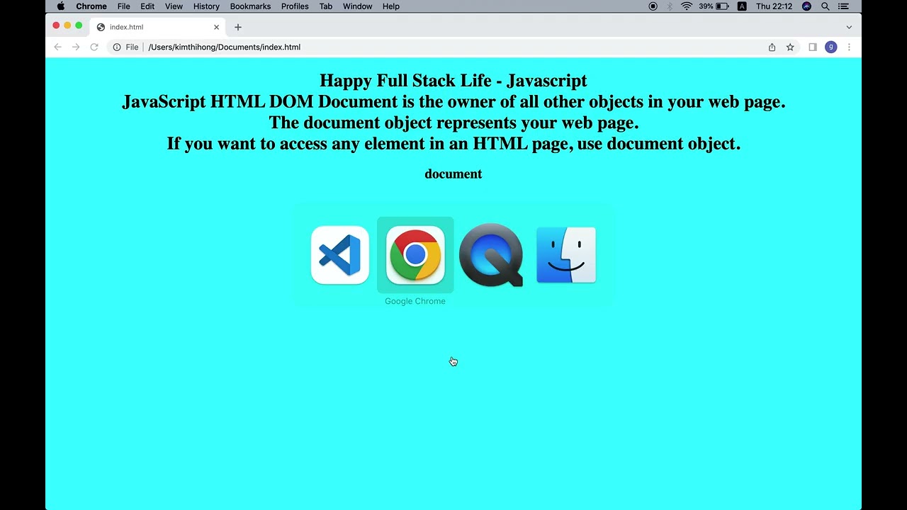Basic Javascript Lesson 2: HTML DOM, document, getElementByID, innerHTML