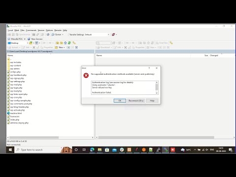How to resolve winscp no supported authentication methods available error