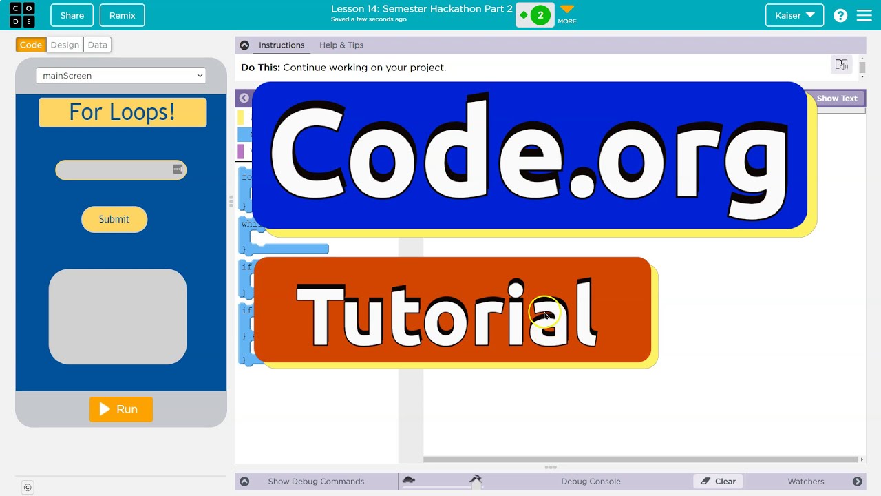 Code.org For Loop Tutorial - How Do Loops Work? Hackathon | Unit 6 CSP