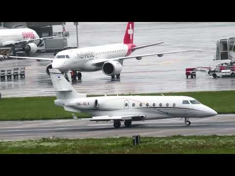Gulfstream G200 OK-GLX landing at Zurich Airport