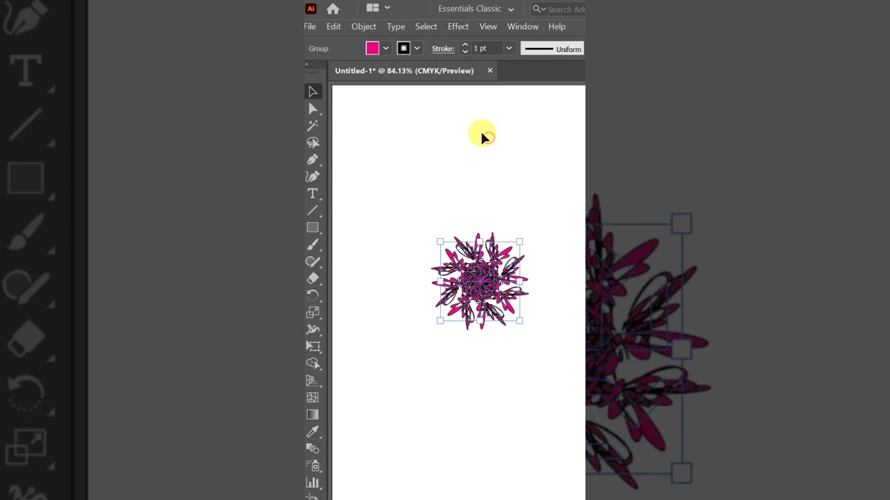 Bright Pink Floral Pattern 🌸 | Adobe Illustrator Short #adobeillustrator #illustratortutorial #art