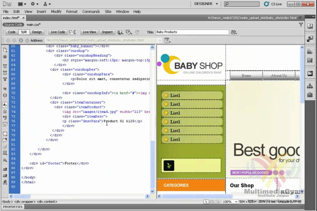 Lesson 09 Creating a Web Page (Hindi Video Tutorial)