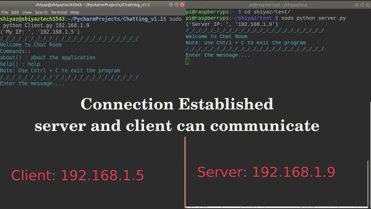 Chatting Application using Sockets in Python with Raspberry Pi