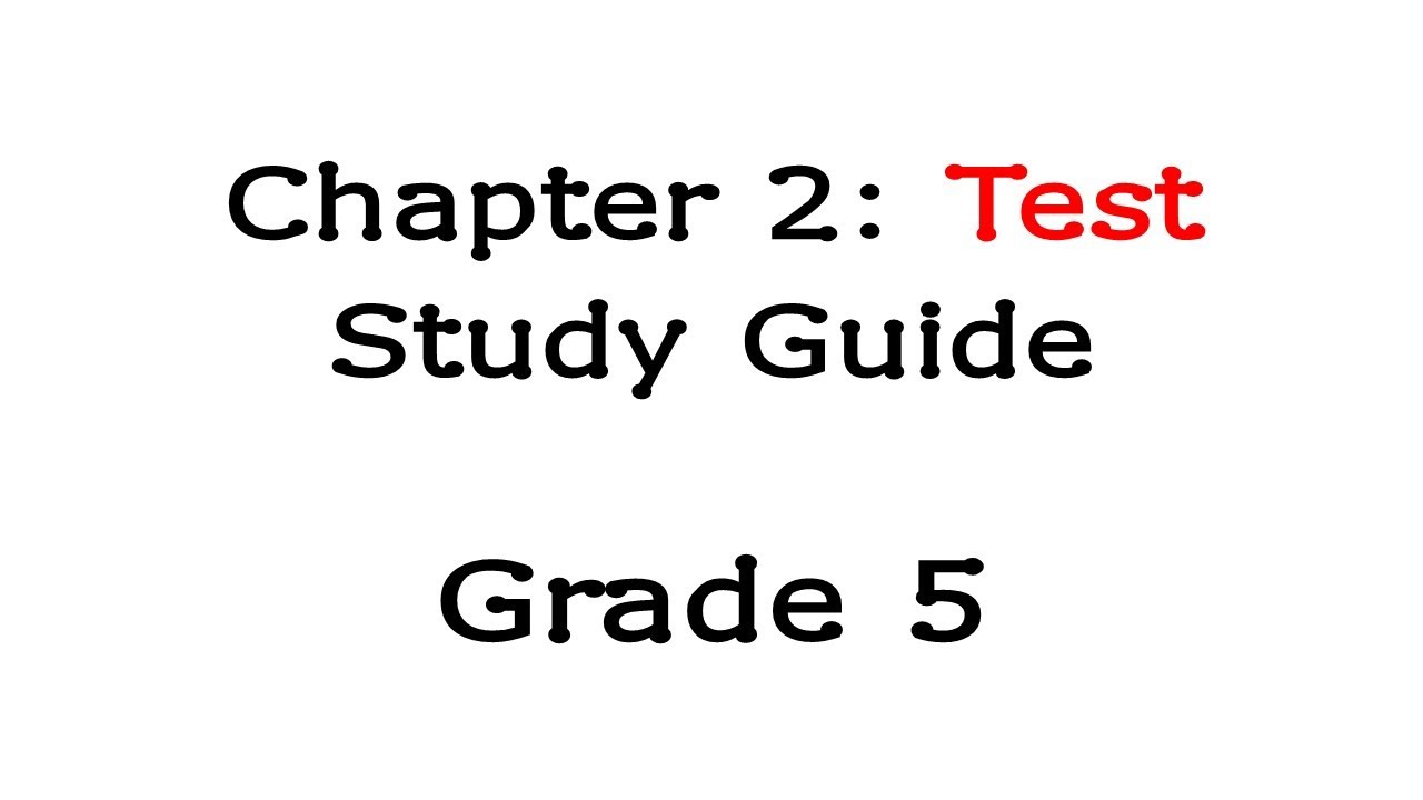 Chapter 2 Test Study Guide