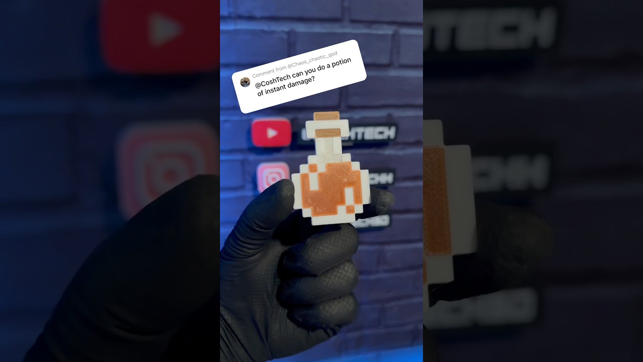 3D Printed Minecraft Potion #3dprinting #minecraft #shorts