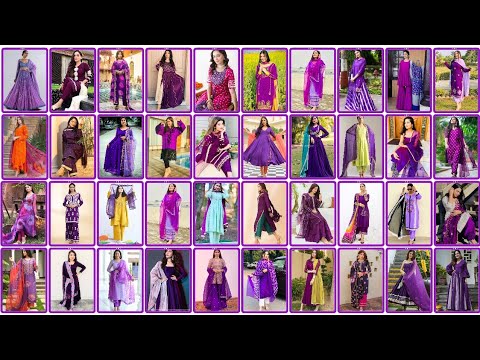 π Purple Dress Design | Purple Color Combination Dress | Purple Suit Design