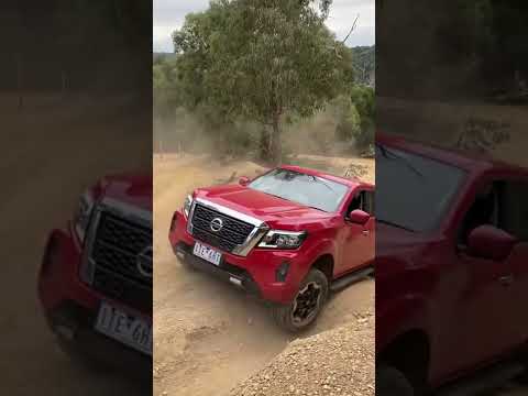 Nissan Navara on a steep off-road testing