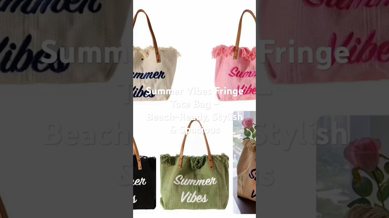 Summer Vibes Fringe Tote Bag – Beach-Ready, Stylish & Spacious. Perfect for the beach, casuals!