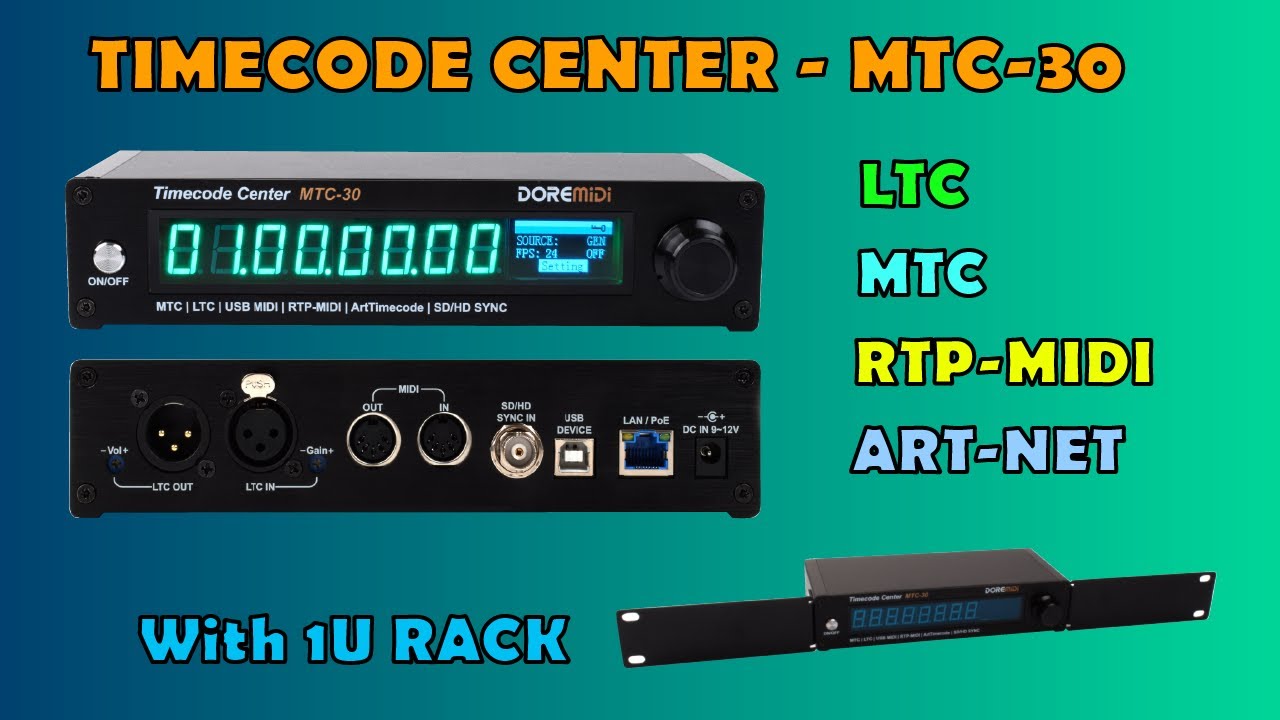 【DOREMiDi】Multifunctional Time Code Synchronizer - Timecode Center (MTC-30)