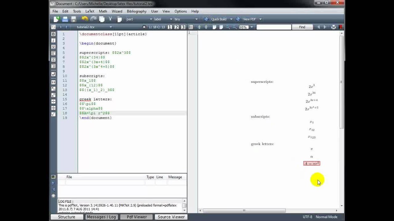 Techpush LATEX Beginner Tutorial Guide 2 - Common Mathematical Notation