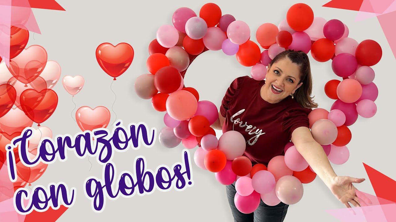 Marco en forma de 💖 corazón con globos 🎈