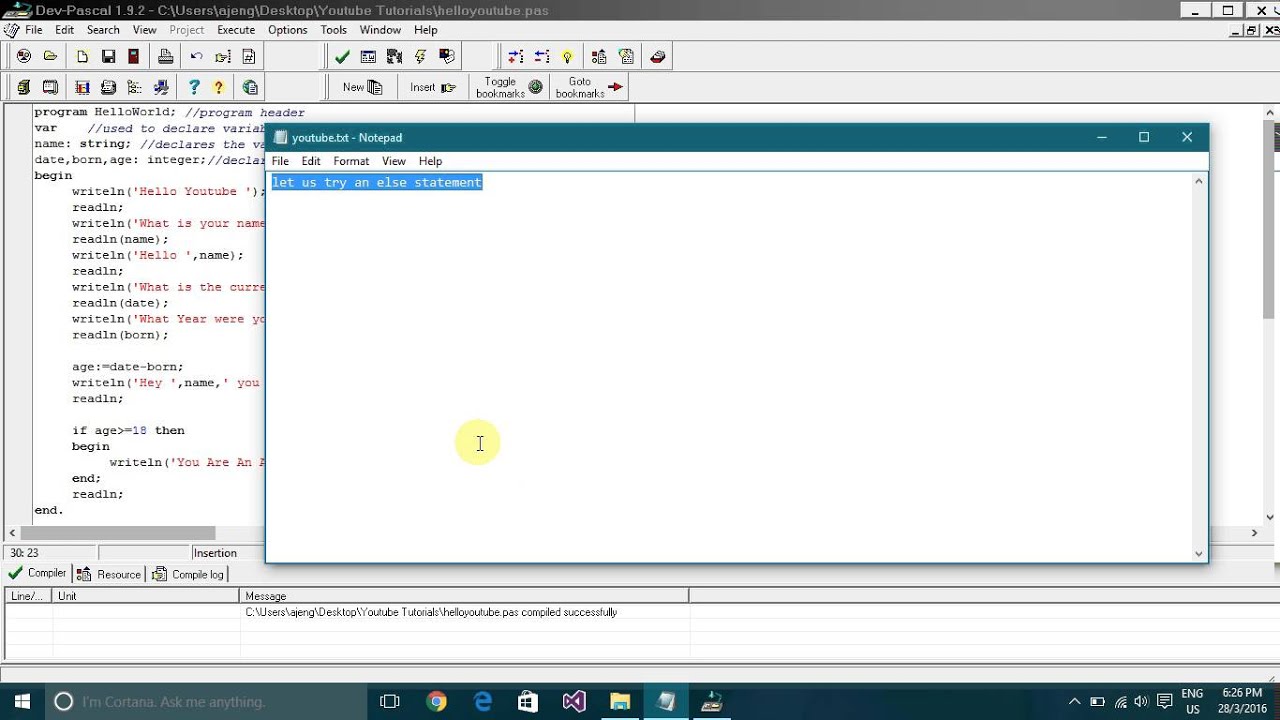 Hello World In Pascal and much more!
