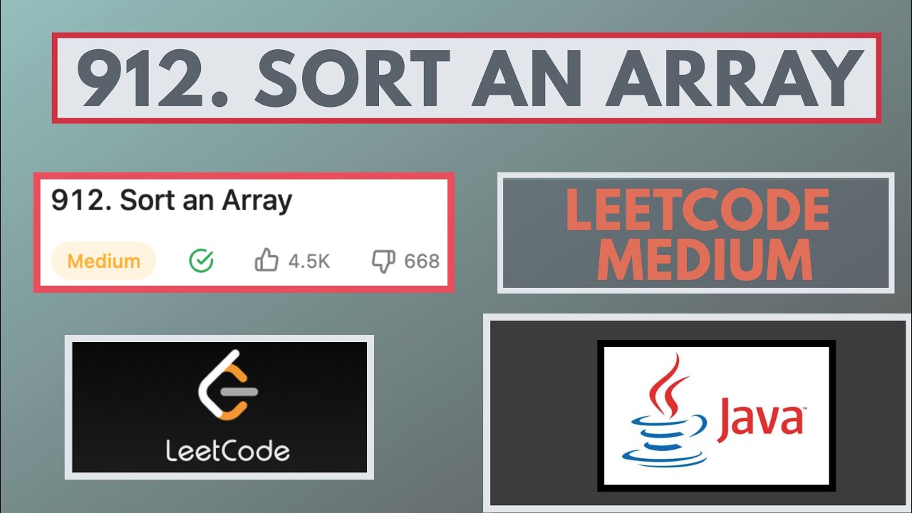 Leetcode | 912. Sort an Array | Medium | Java Solution [Counting Sort]